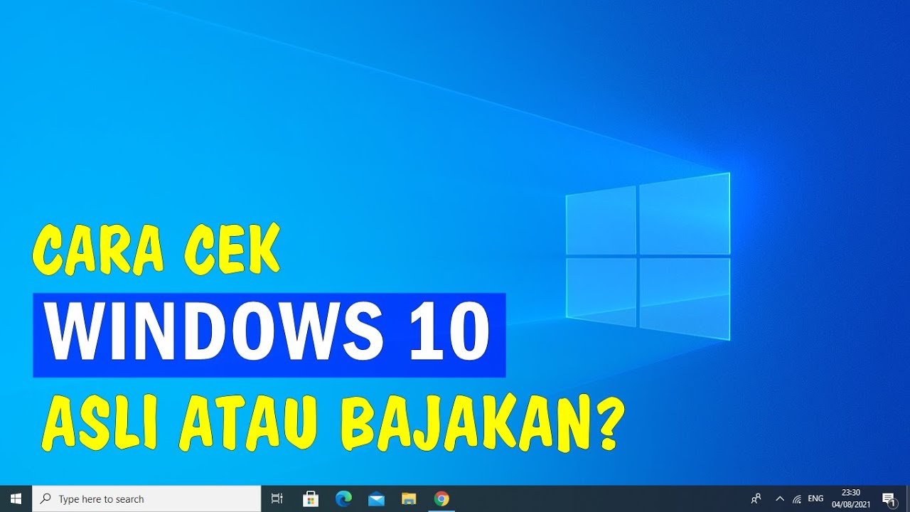 CARA CEK WINDOWS ASLI ATAU BAJAKAN - TERNYATA WINDOWS 10 ASLI - YouTube
