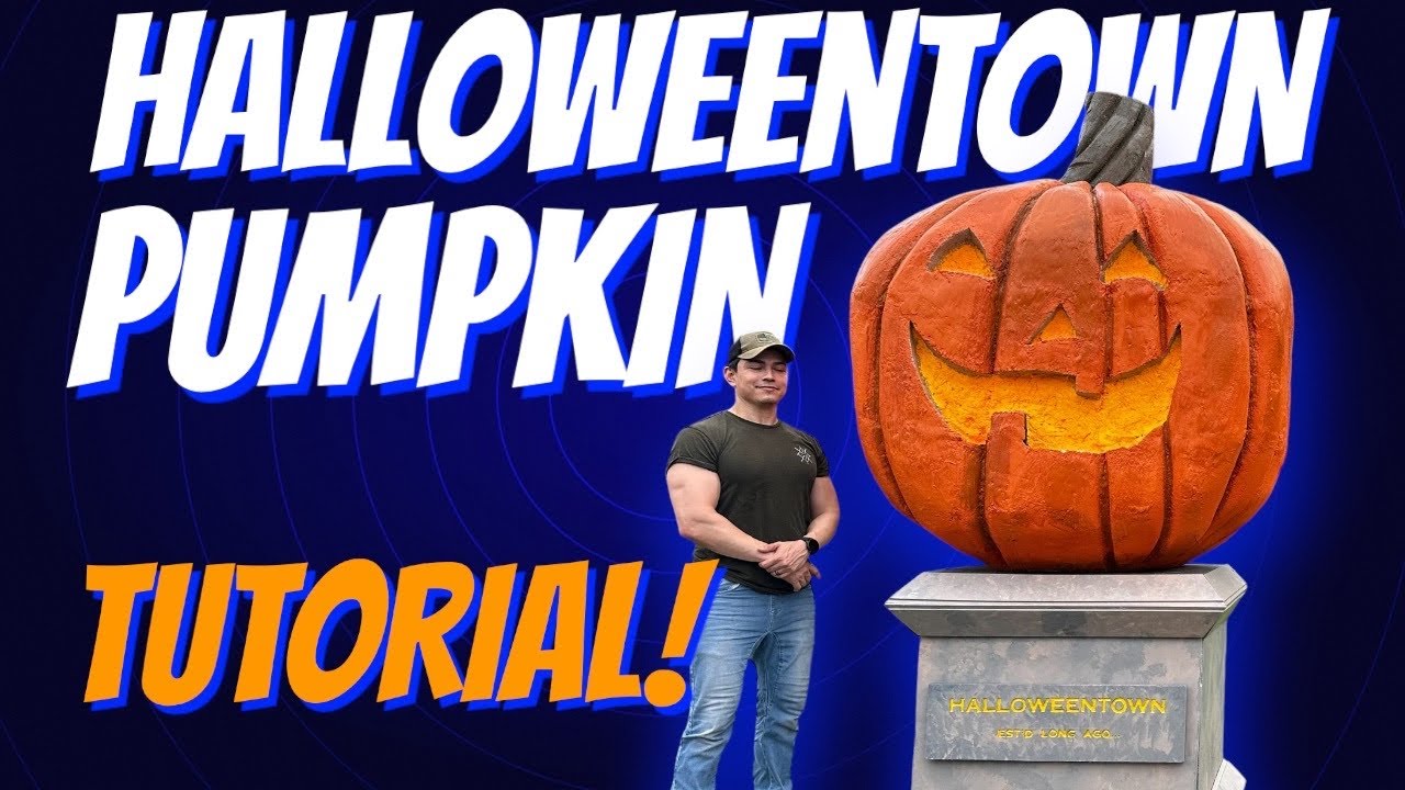 HALLOWEENTOWN PUMPKIN TUTORIAL - 9FT TALL & GLOW IN THE DARK! - YouTube