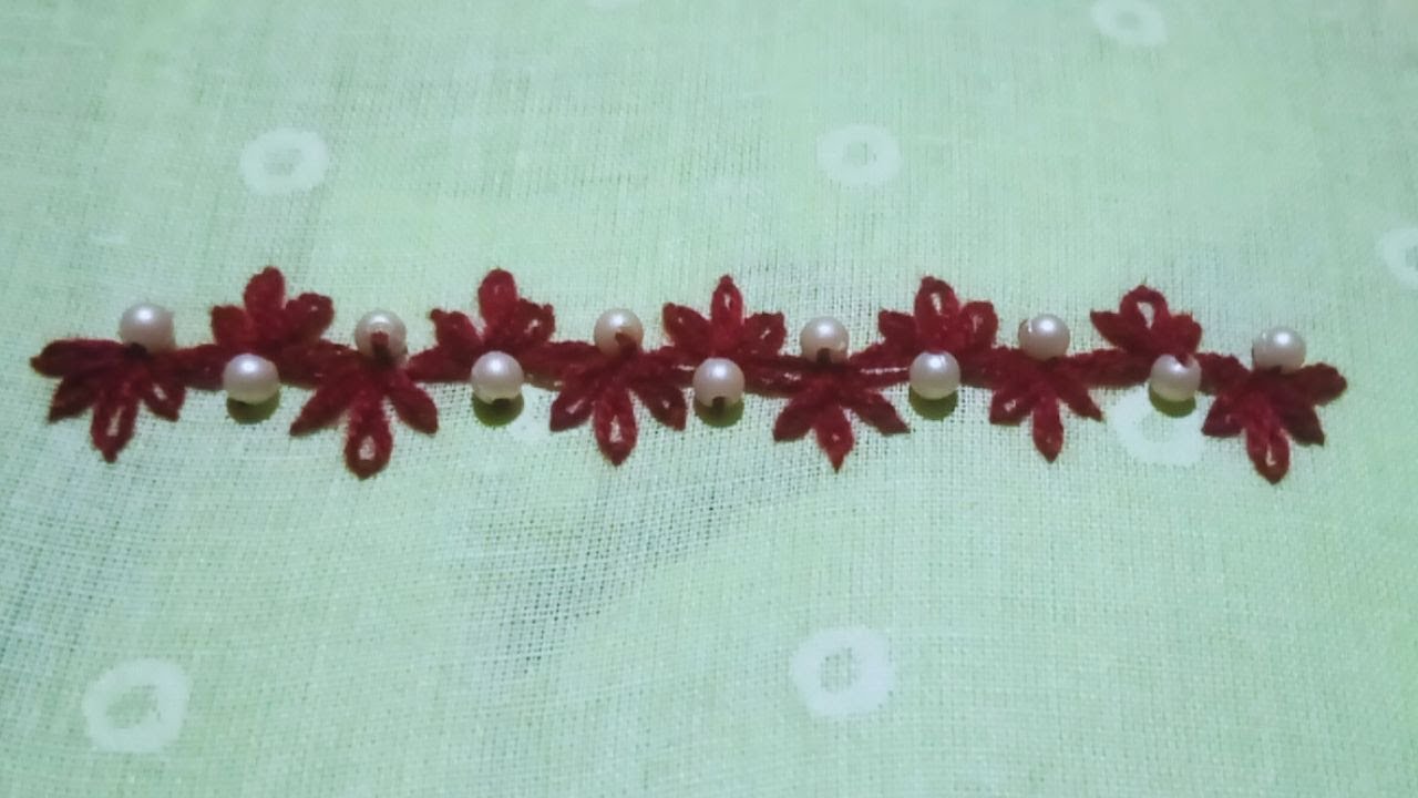 unique hand embroidery flower border design. easy and simple border ...