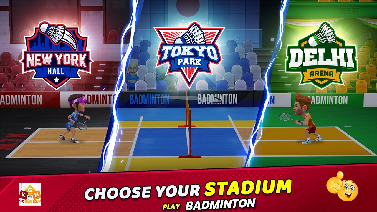 Badminton Clash - Choose Your Stadium #kidsgamehouse - YouTube