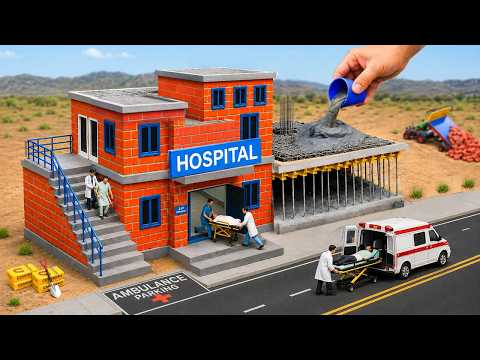 Hospital Fire Disaster! Mini Tractor Rebuilds a Fireproof 2-Story Brick Hospital