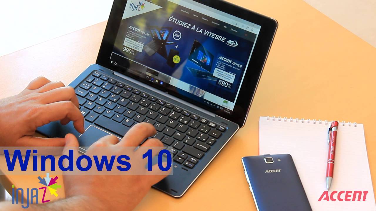 ACCENT TB 1020 Tablette PC 2 en 1 : injaz 2016 - YouTube
