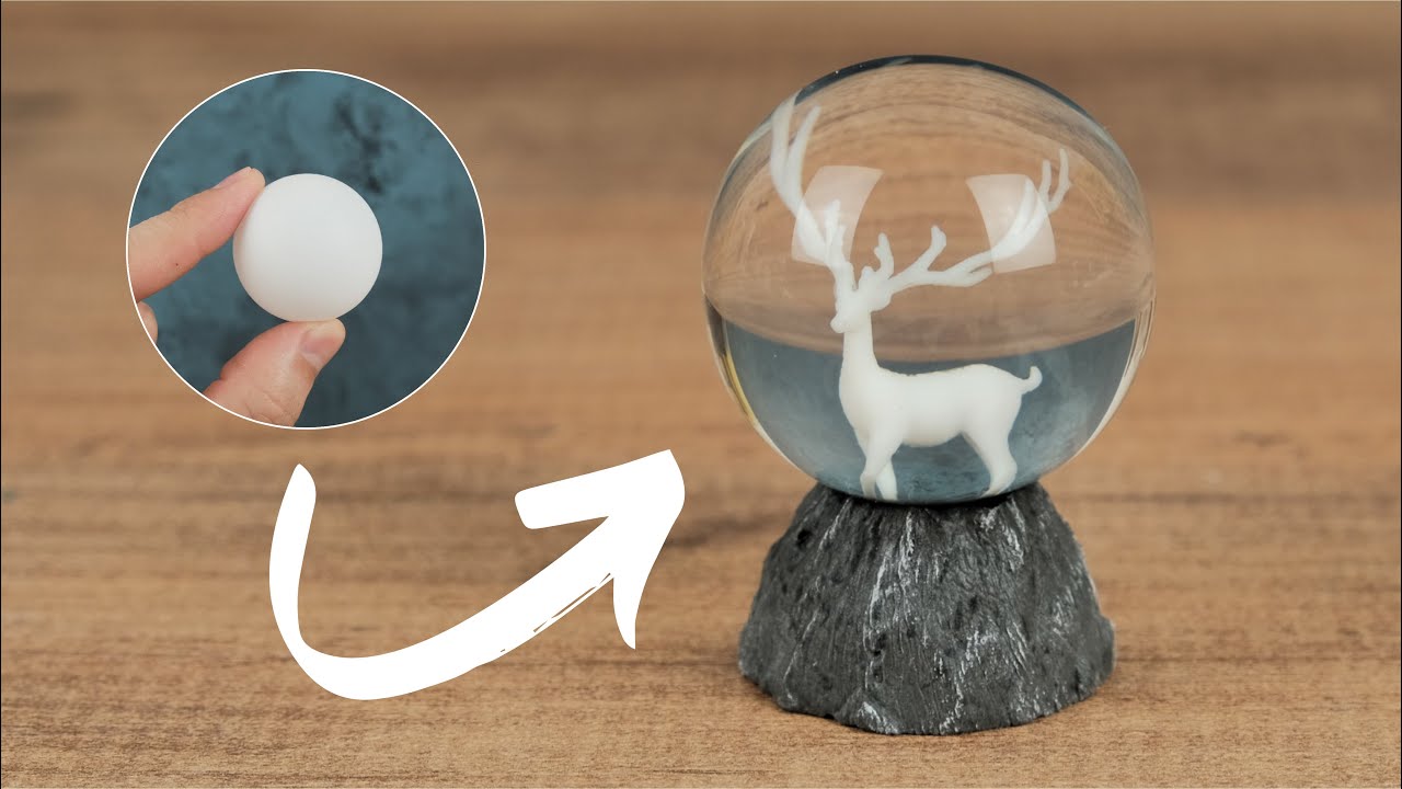 Make Mini Epoxy Sphere from Ping Pong Ball | Epoxy Resin Art - YouTube