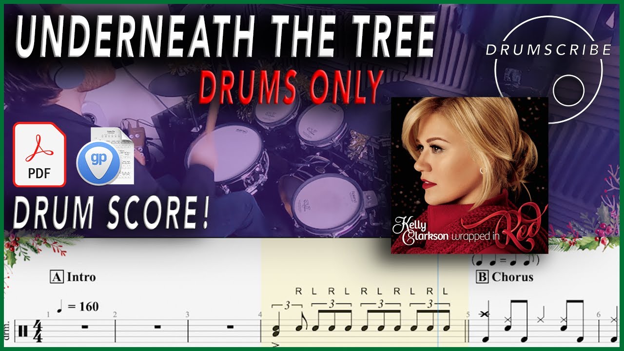 Underneath the Tree (DRUMS ONLY) - Kelly Clarkson | DRUM SCORE Sheet ...