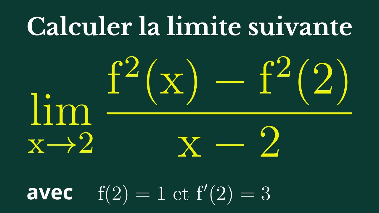 Déterminer la limite de cette expression en utilisant le nombre dérivée ...