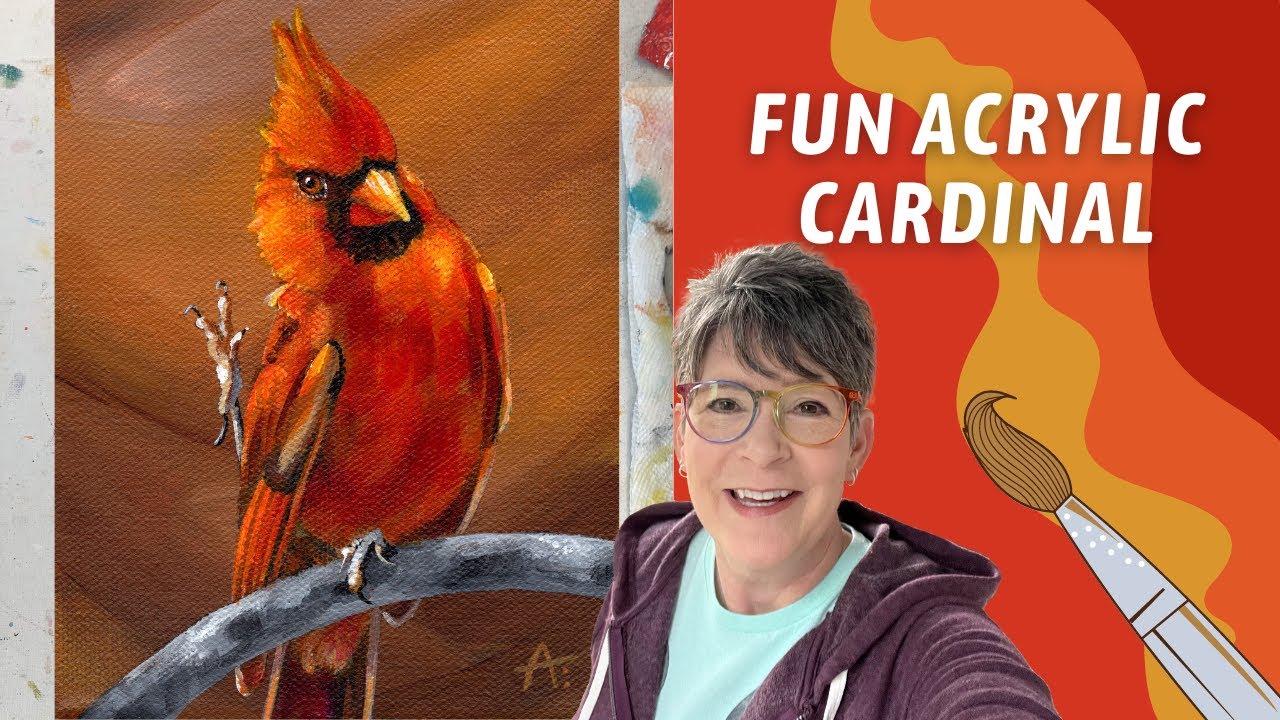 Acrylic CARDINAL Bird Painting! Traceable AVAILABLE! By: Annie Troe ...