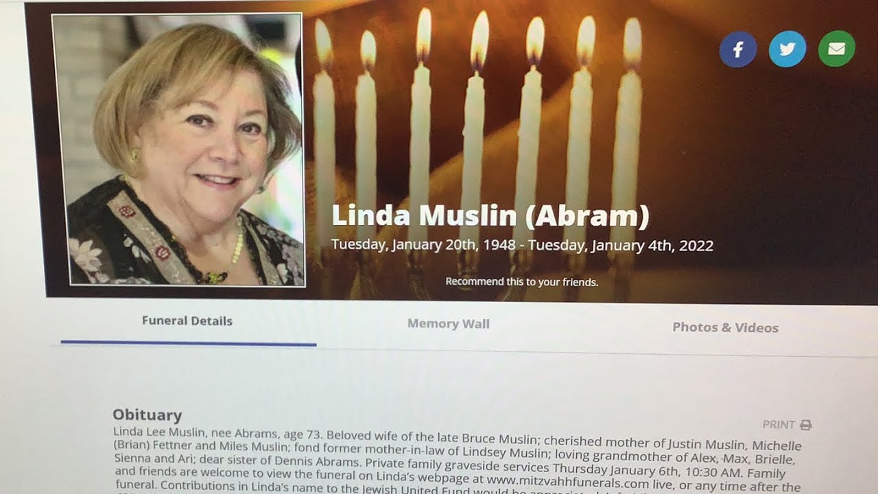 Linda Muslin funeral - YouTube