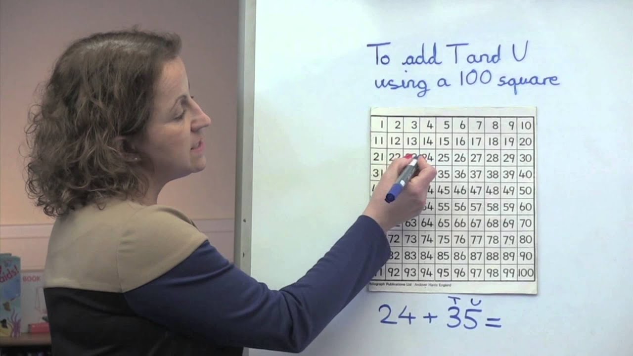 Addition Using a 100 Square - YouTube