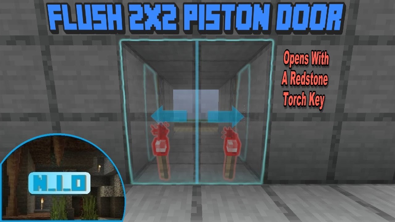 Minecraft Java: Flush 2x2 Piston Door - YouTube