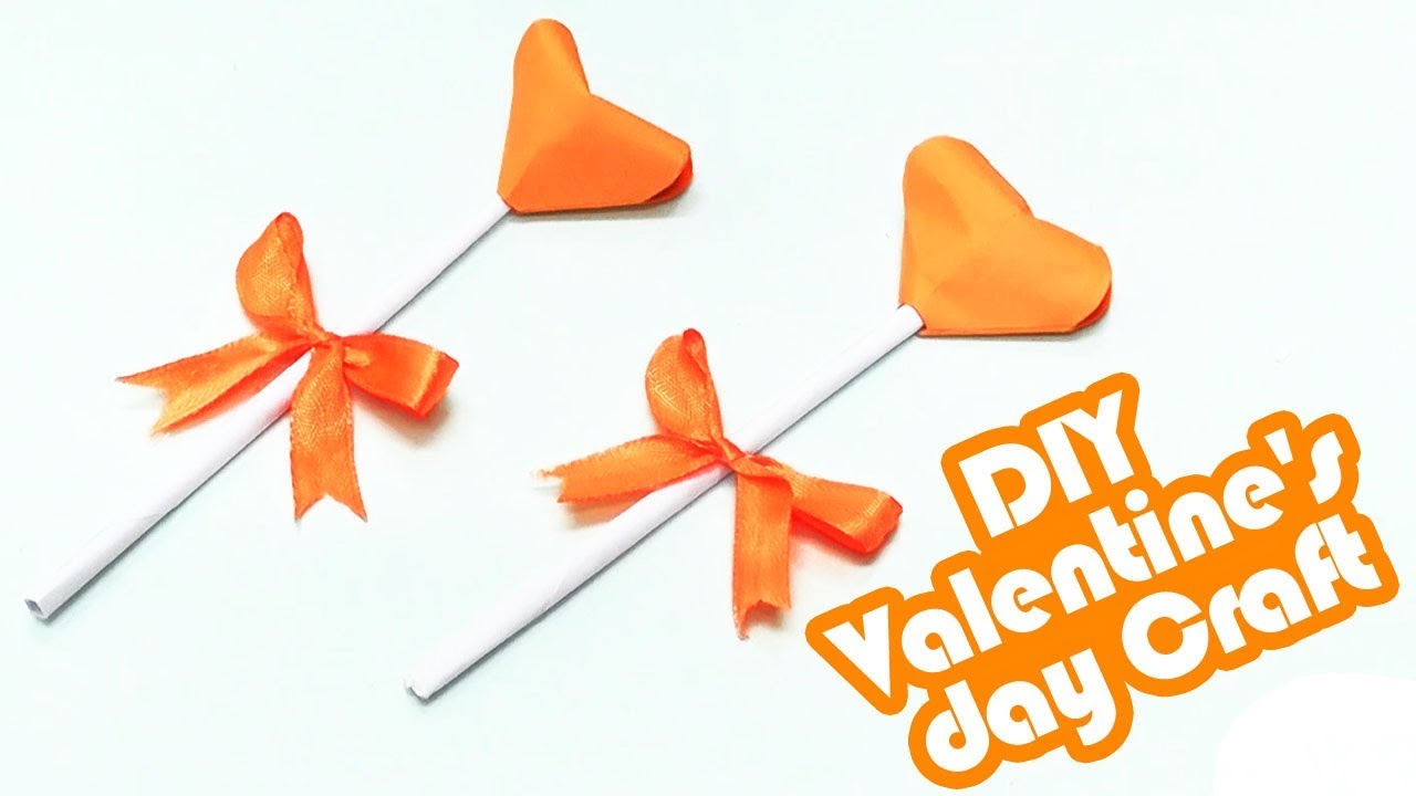 DIY Heart stick Paper Craft type -2 in English | Valentine's Day Gift ...