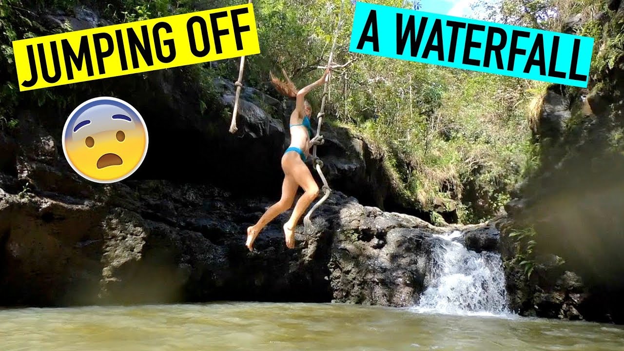 Jumping Off A Waterfall In HAWAII! (VLOG) - Nina and Randa - YouTube