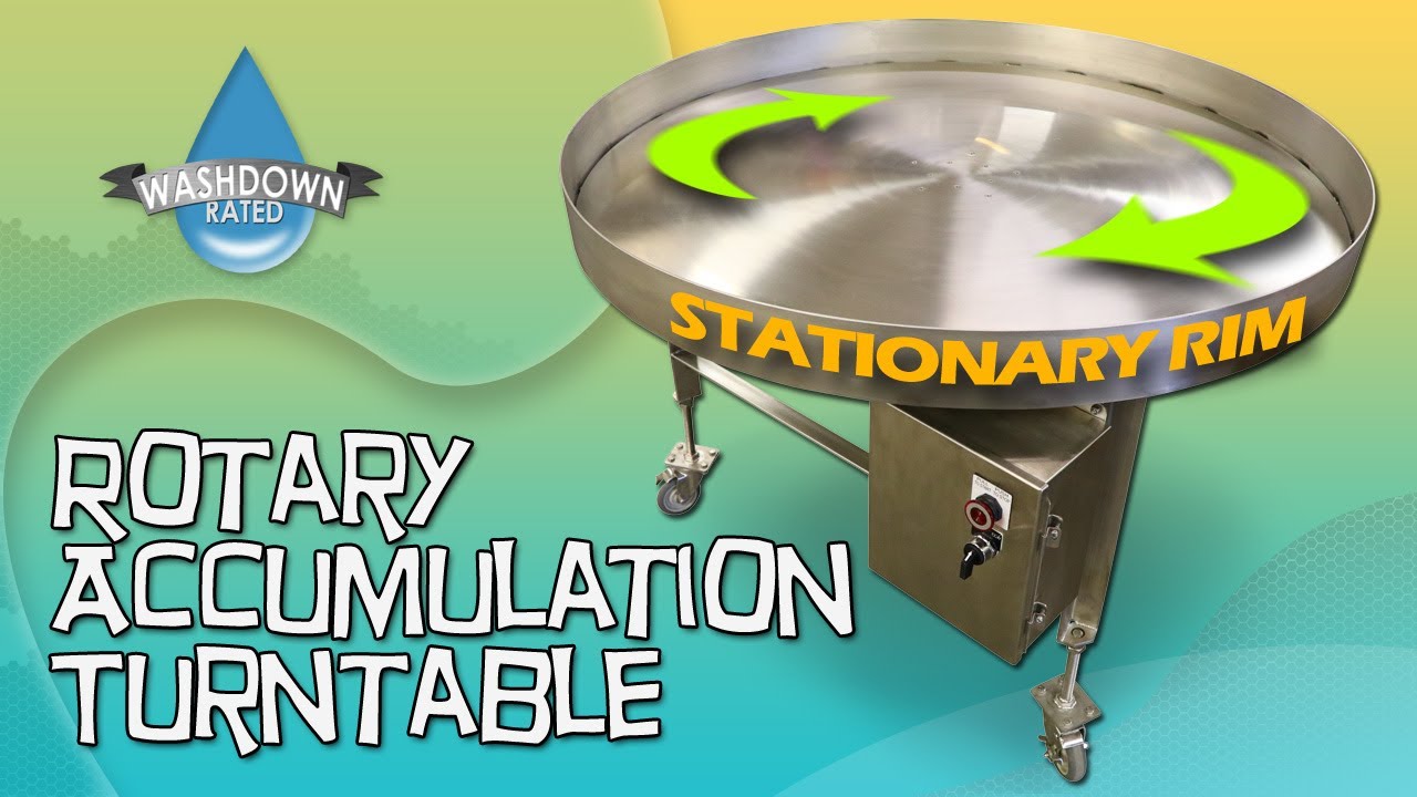 Stainless Steel Rotary Accumulation Turntable with Stationary Rim - YouTube