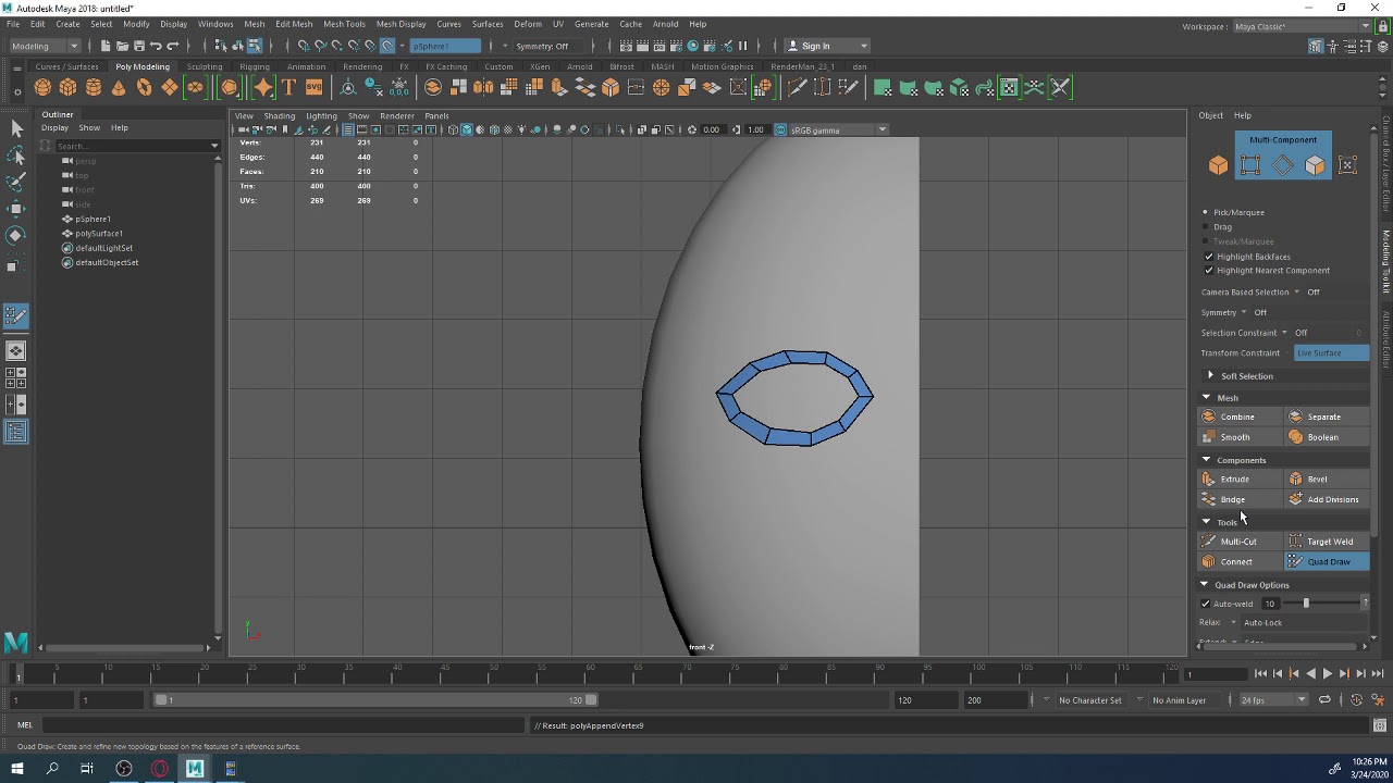 Quad Draw Maya 01 - YouTube