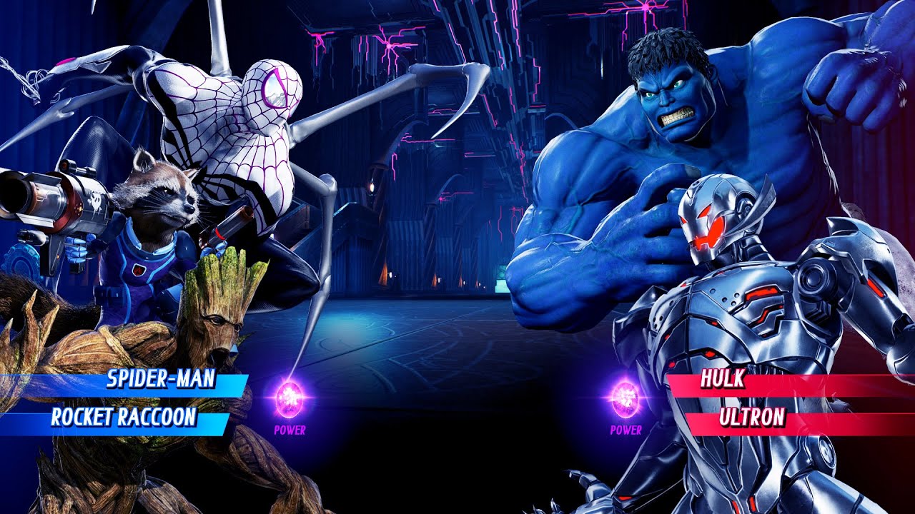 Spider-X & Rocket Raccoon vs Blue Hulk & Ultron (Very Hard) - Marvel vs ...