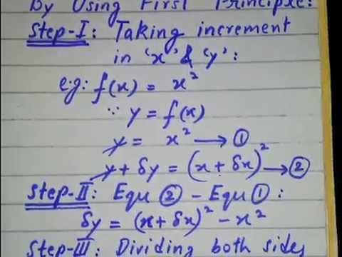 Four Easy Steps in derivation by First Principle - YouTube
