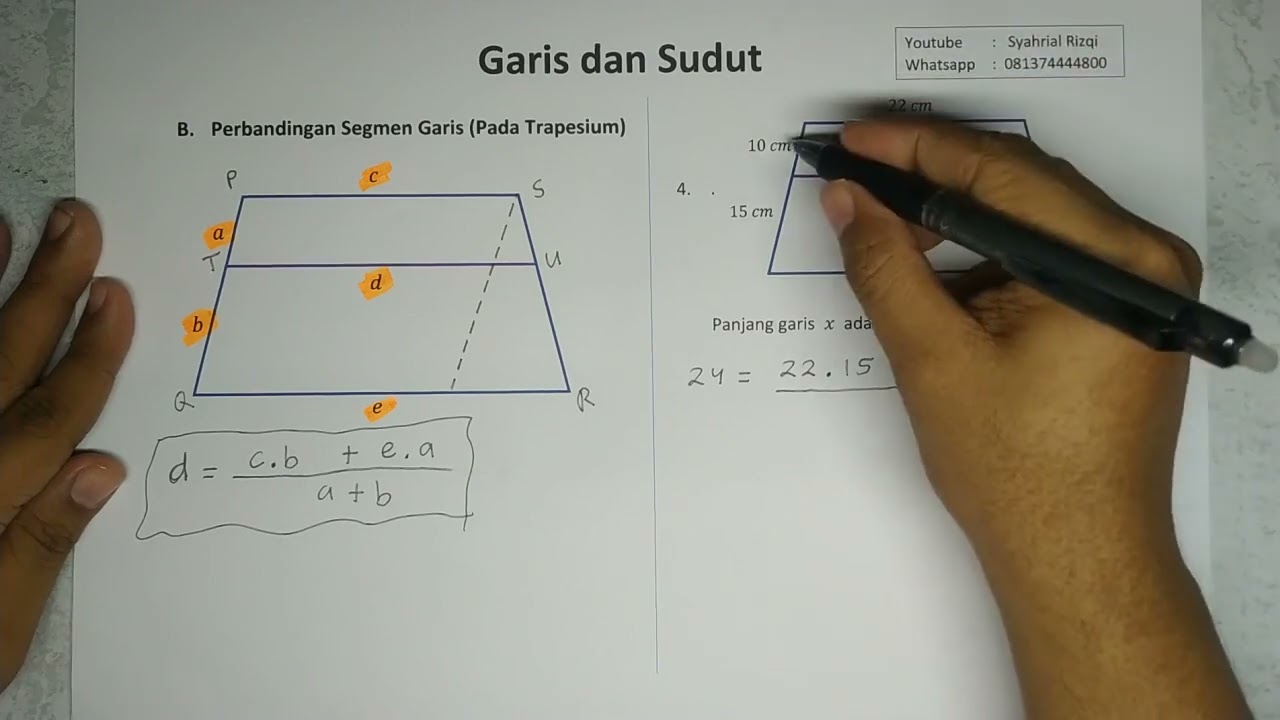 Perbandingan Segmen Garis (pada Trapesium) -- Kelas 7 SMP - YouTube