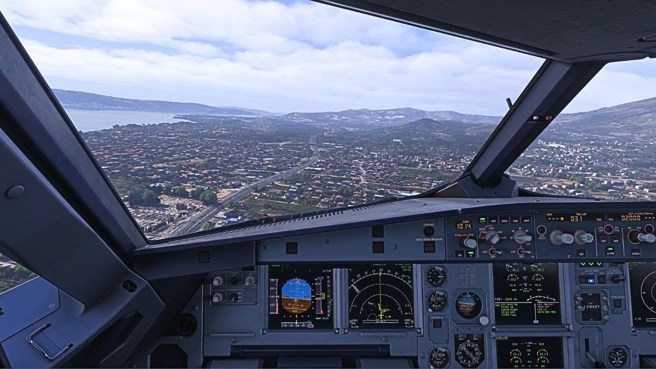 A320 RNAV Approach into Split | GoPro POV – Near Disaster on Touchdown ...