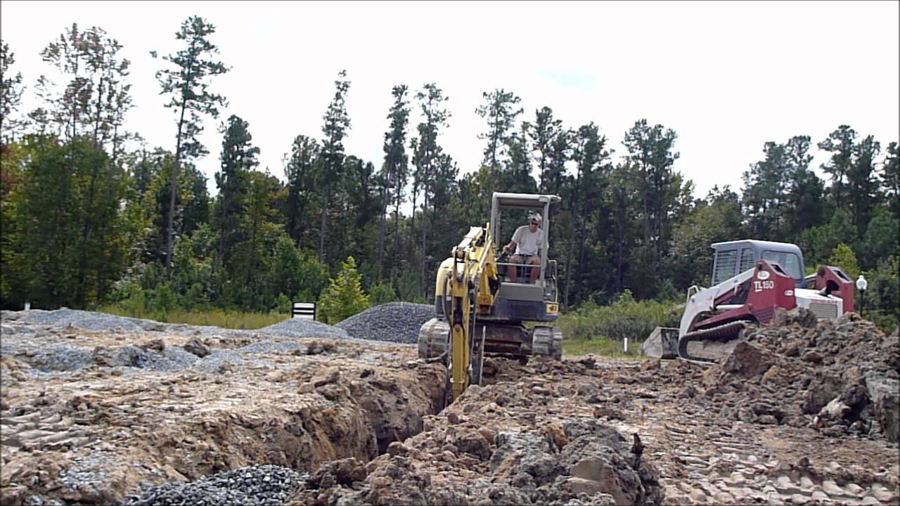 Mini Excavator Digging Deep Footings - YouTube
