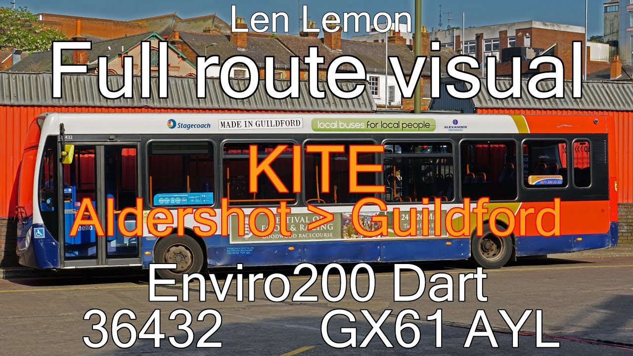 Len Lemon - Full Route Visual | 🚏 KITE • Aldershot Guildford | 🚌 ...