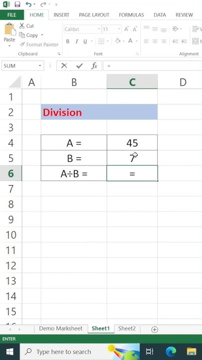 Division in MS Excel #computer #excel #viralshorts #division #MayaCSP #education - YouTube