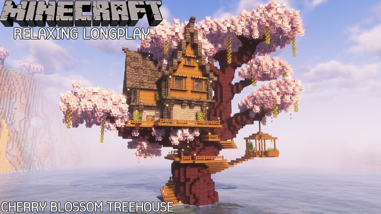 Cherry Blossom Treehouse - Minecraft Relaxing Longplay (No Commentary ...
