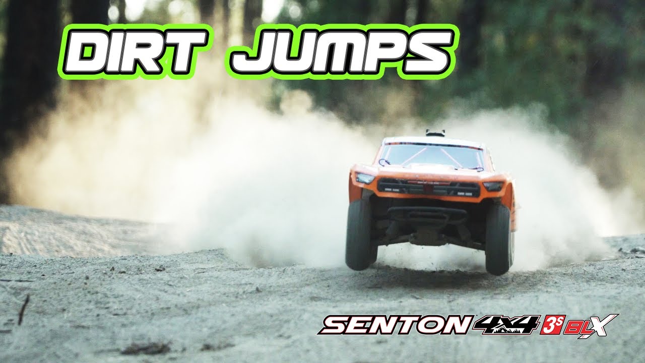 ARRMA Senton 3s getting air on Dirt Jumps - YouTube