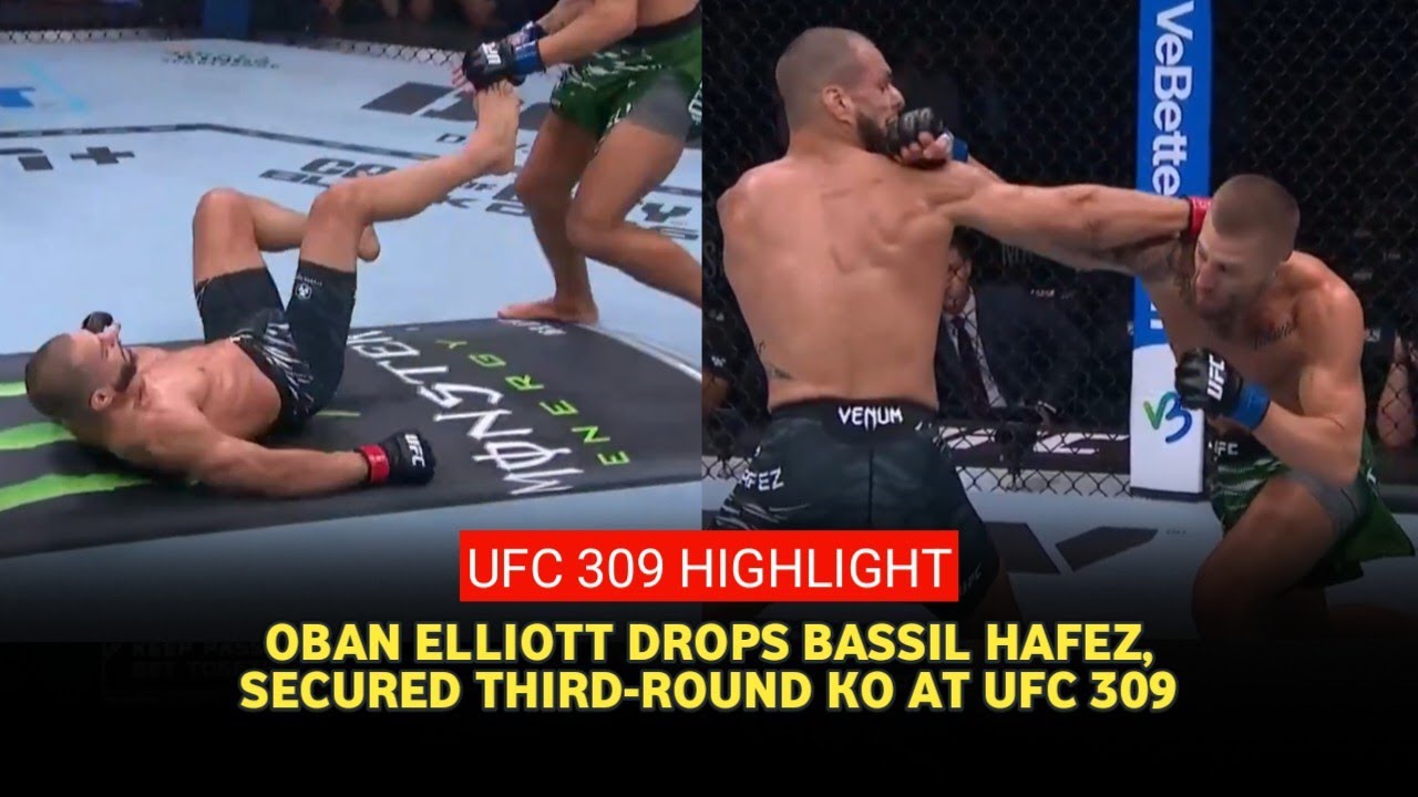 UFC 309 Highlight: Oban Elliott brutally KOs Bassil Hafez for first ...