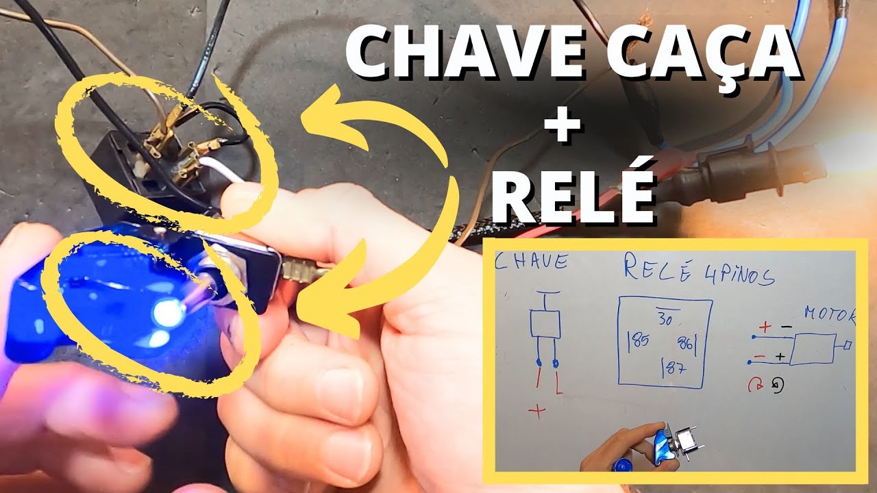Acionamento de Motor com CHAVE CAÇA e RELÉ ; UPMOTORS - YouTube