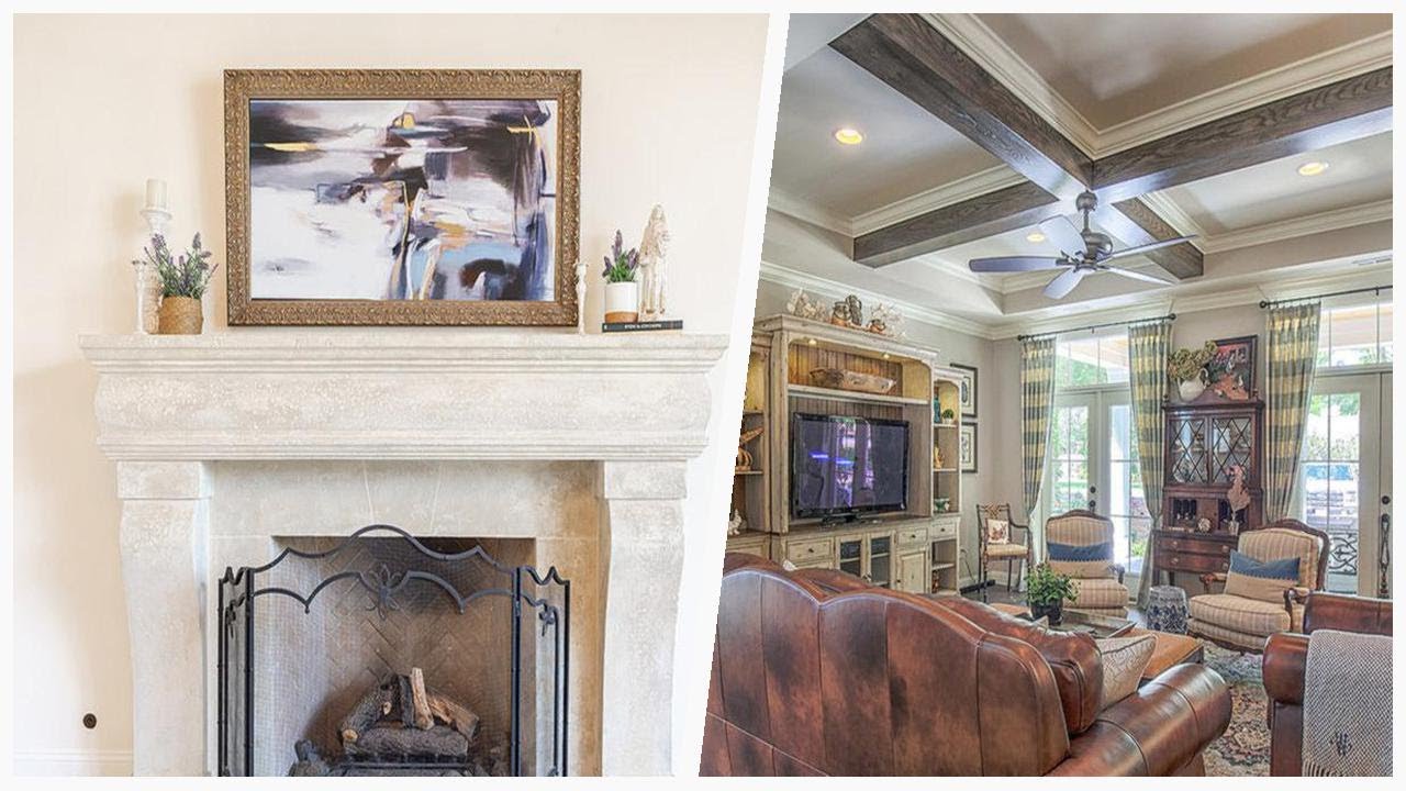 75 All Ceiling Designs French Country Family Room Design Ideas You'll ...