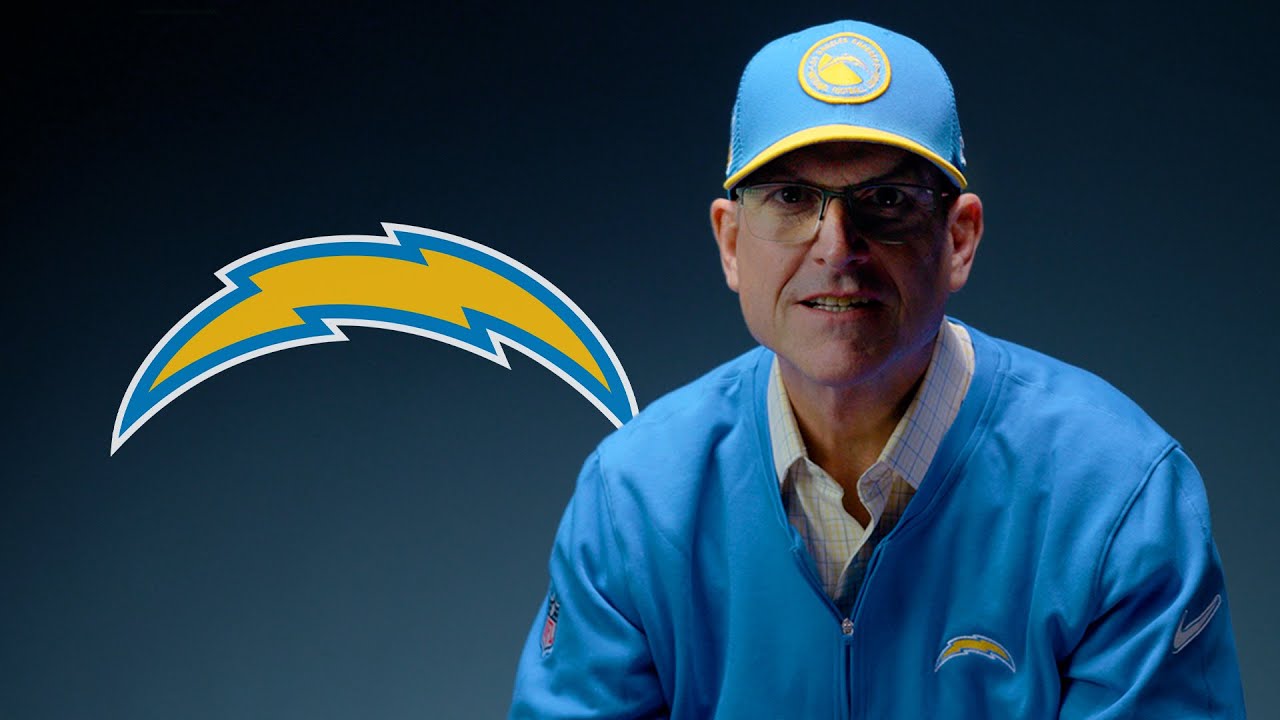 First Look At Jim Harbaugh As Bolts HC | LA Chargers - YouTube