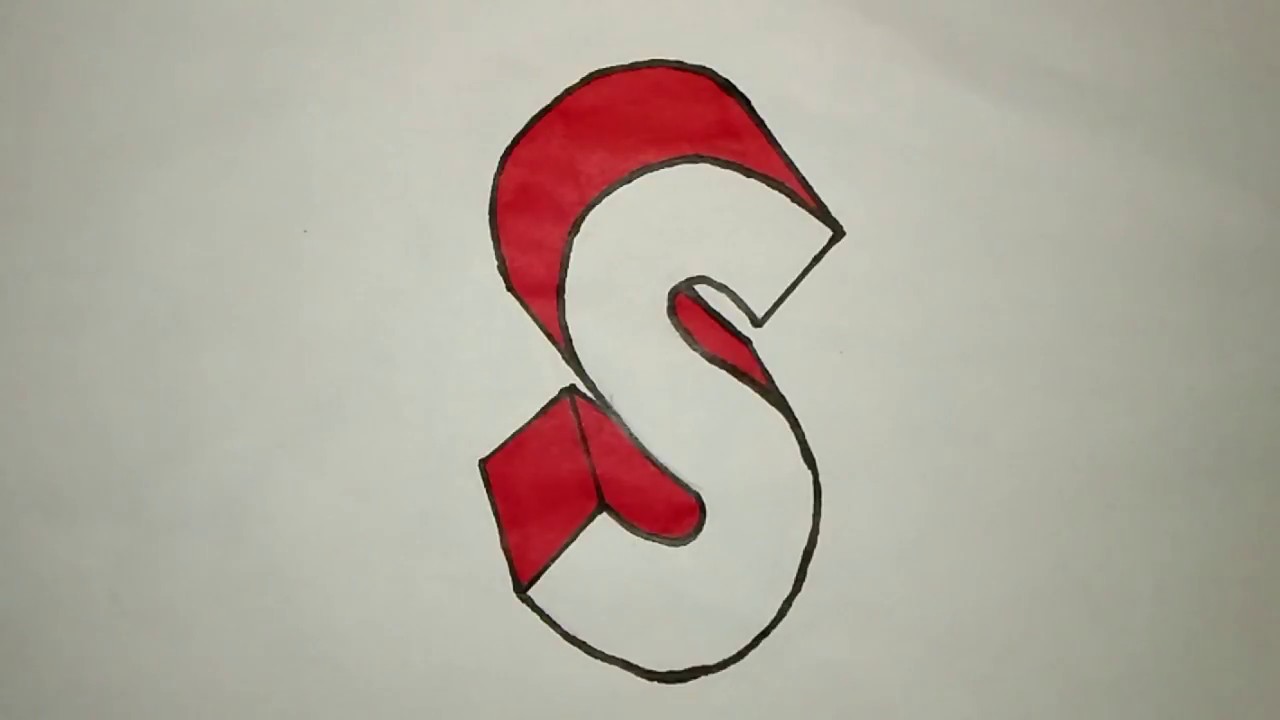 How to Drawing 3D Alphabet S #19 - YouTube