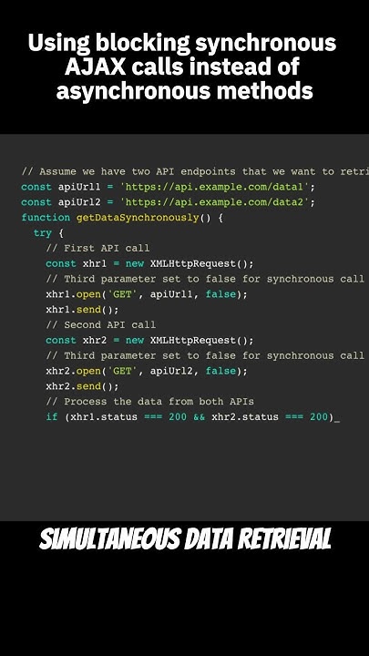Using blocking synchronous AJAX calls instead of asynchronous methods #javascript #webdev# ...