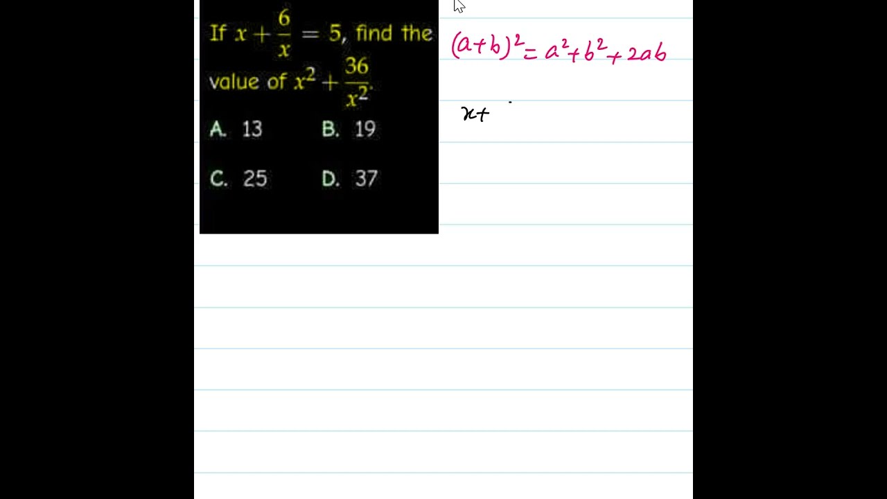 If X 6 x 5 Then Find The Value Of X 2 36 x 2 onlinemathstuition If X 6 x 5 Then Find The Value Of X 2 36 x 2 onlinemathstuition