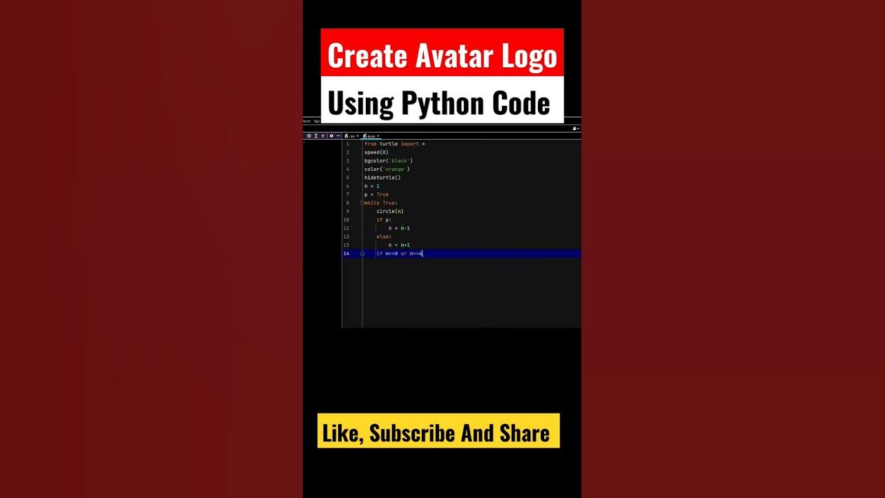 Create Avatar Logo Animation Using Python Programming Python Codding Animation Shorts