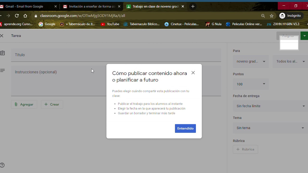 tutorial para utilizar Google classroom para maestros notificado por correo - YouTube