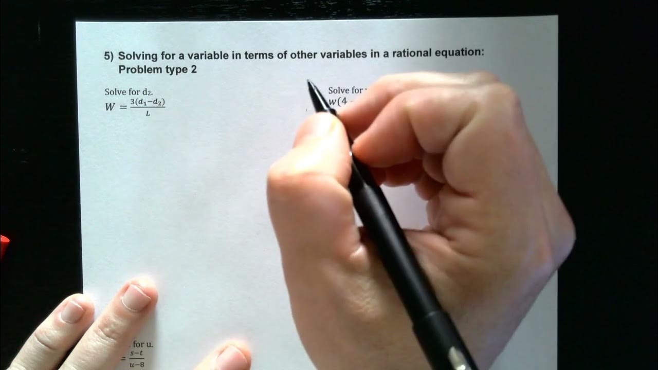 Solving for a Variable in Terms of other Variables - YouTube