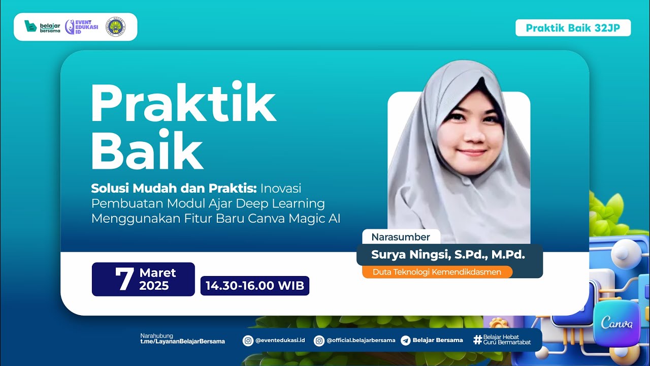 H2 - Webinar Inovasi Pembuatan Modul Ajar Deep Learning Menggunakan Fitur Baru Canva Magic AI ...