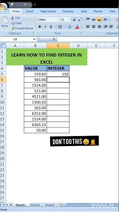 Learn how to find Integers in Excel | Excel tips and tricks #shorts #learning #shortvideo - YouTube