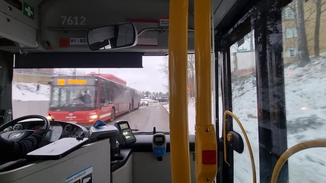 Winter Day-Sweden-Stockholm-Ride With Bus 704 From Brovaktarvägen To ...