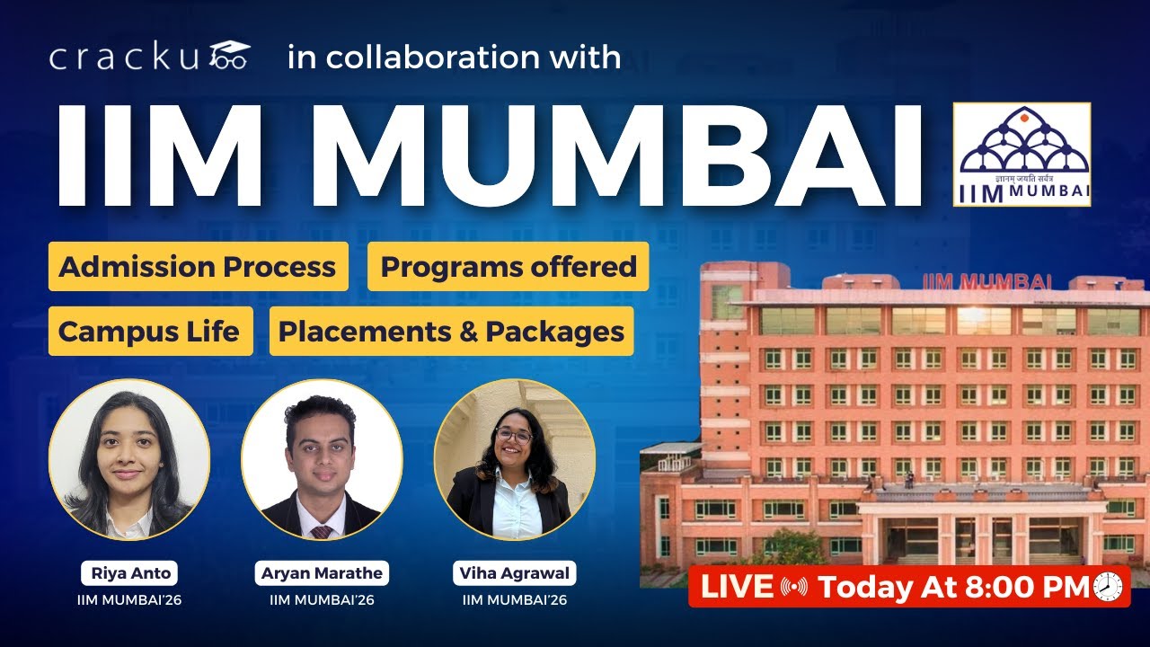 Live By IIM Mumbai 🔴 Admissions Process From CAT 2024, Cut Offs, Campus ...