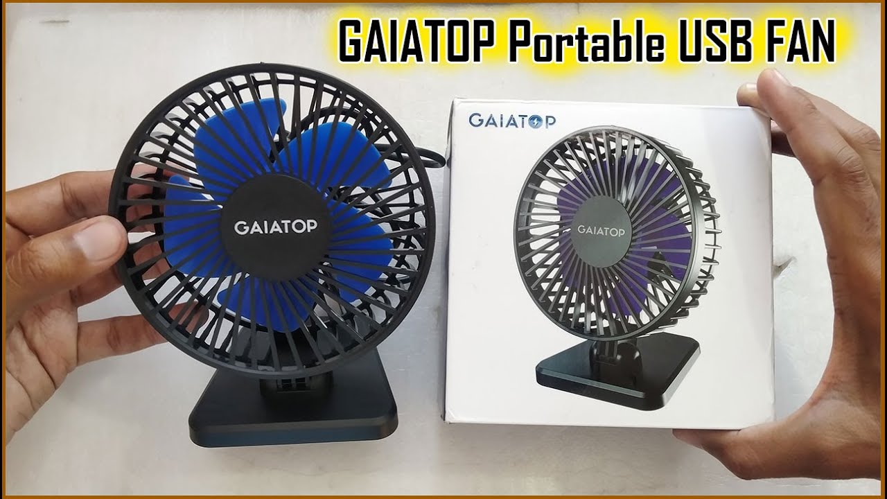 Gaiatop USB Desk Fan, Portable Quiet 3 speed Personal Fan Unboxing ...