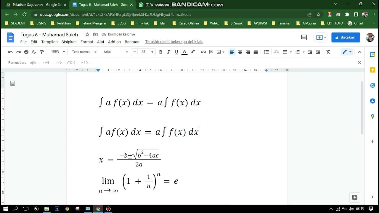 Cara Menulis Rumus Matematika di Google Docs - YouTube