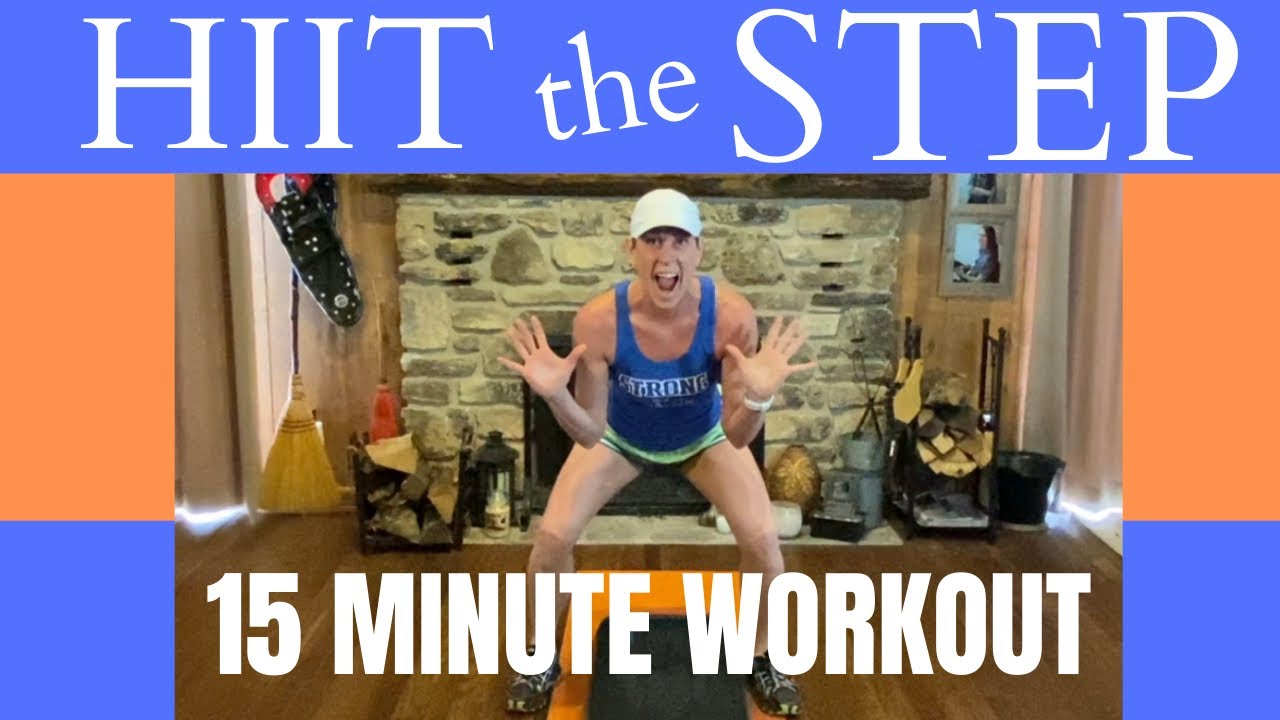 15 MINUTE HIIT STEP EXERCISES | WORKOUT USING DUMBBELLS AND STEP - YouTube
