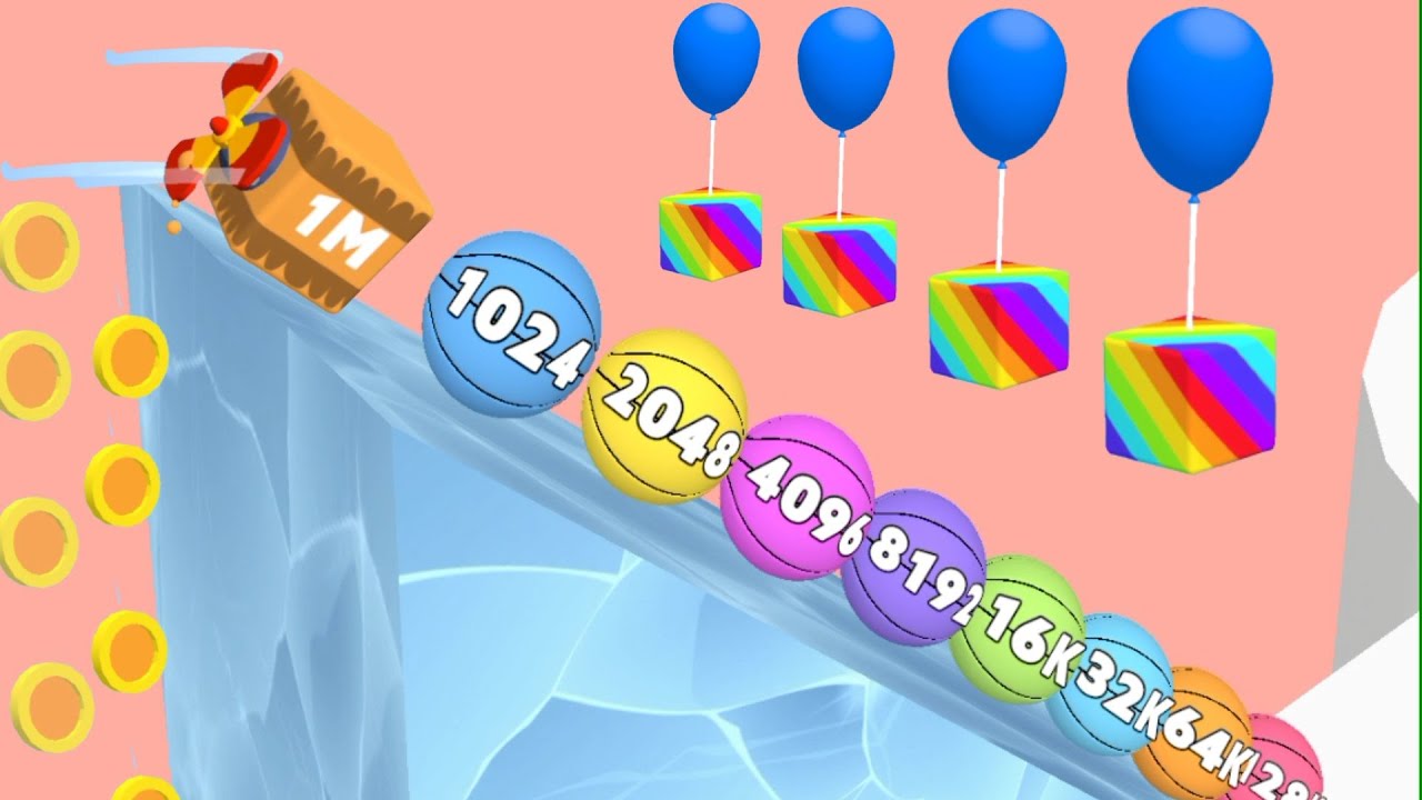 🥳 Happy Cubes 2048 (jelly run 2048) 🆚 level up balls 2048 Gameplay ...