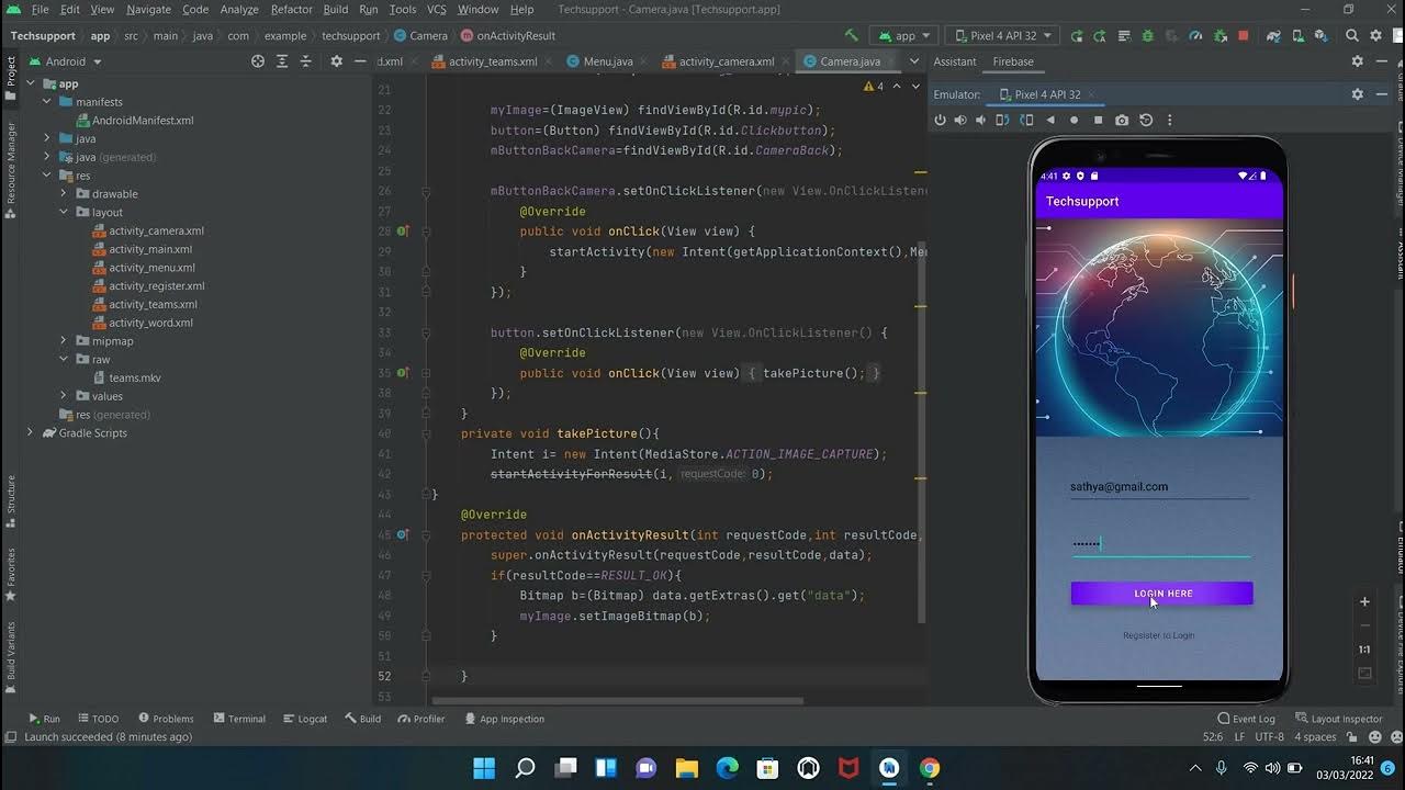 Tech-support Mobile application using Android studio with firebase ...