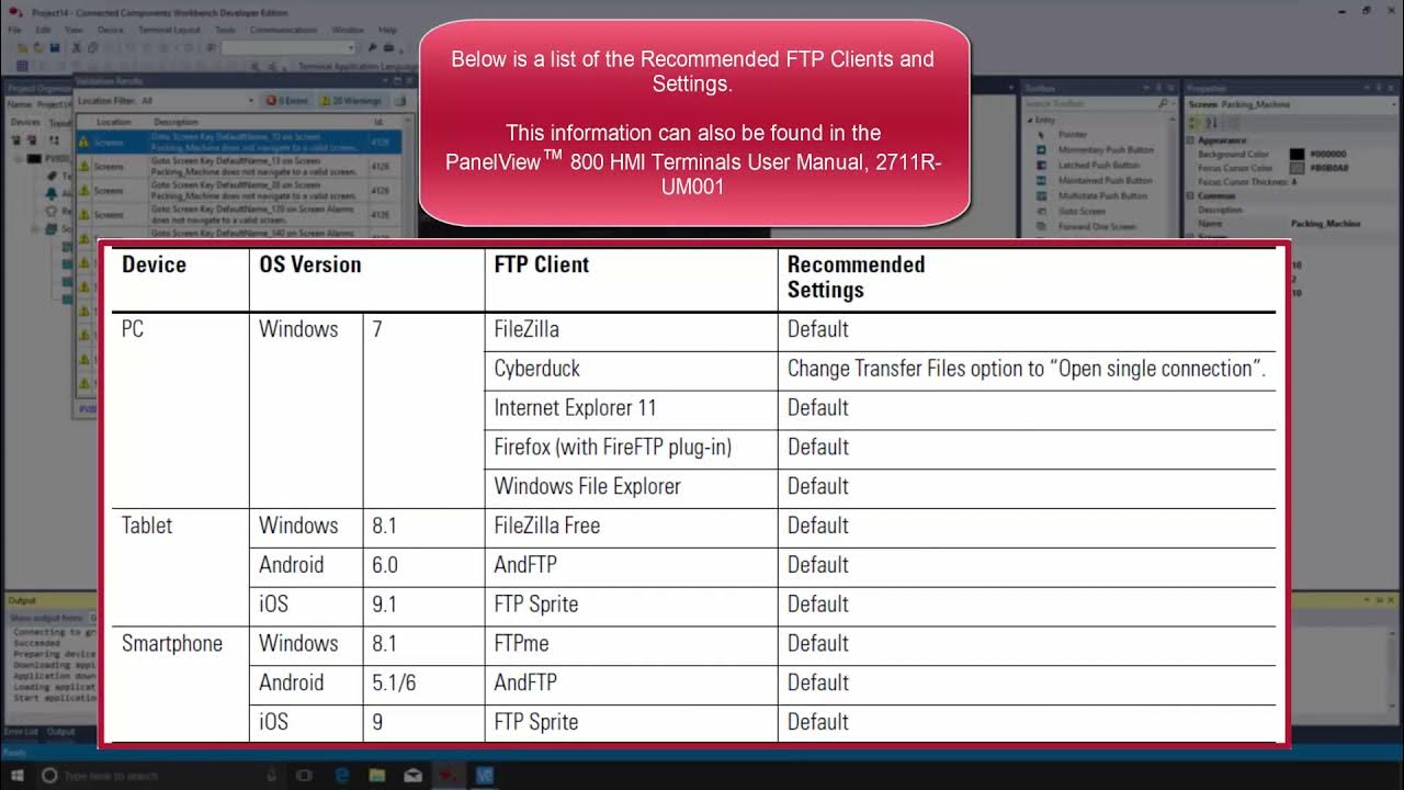 PanelView™ 800 Graphic Terminal File Transfer Protocol FTP - YouTube