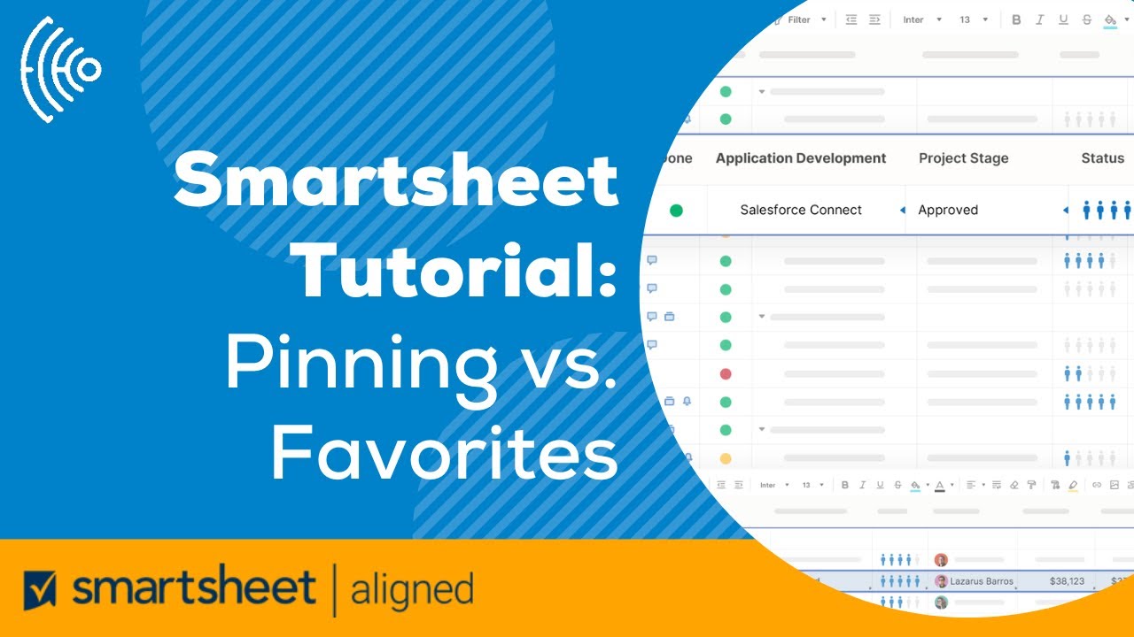 Smartsheet Tutorial: Pinning vs. Favorites - YouTube