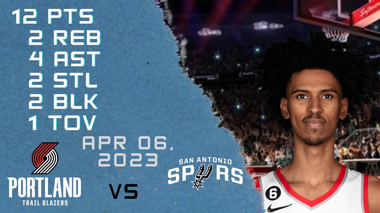 John Butler Jr. NBA BLAZERS vs SPURS Regular season Gameplay ...