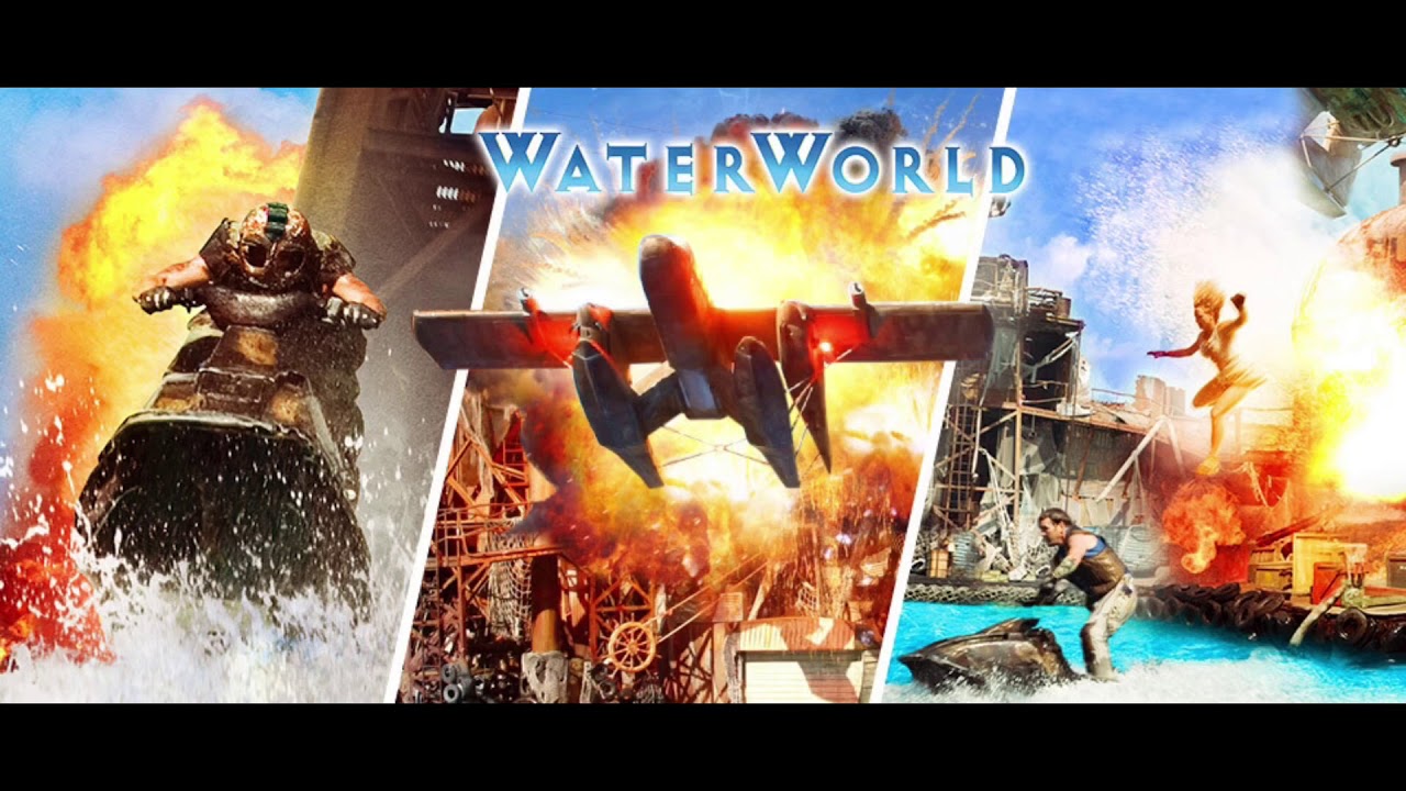 Waterworld 2.0 Stunt Show. Music and Sound Effects. (Mariners entrance ...