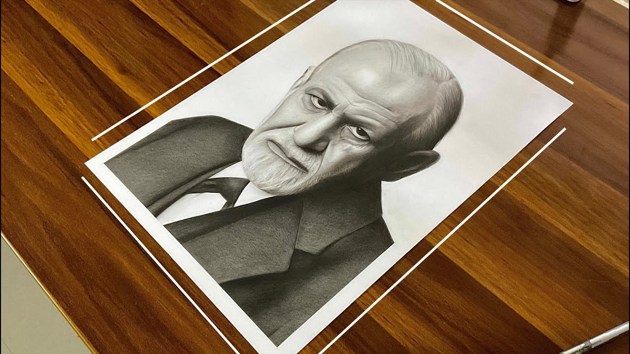 Drawing Sigmund Freud with charcoal pencils ️ | Timelapse - YouTube